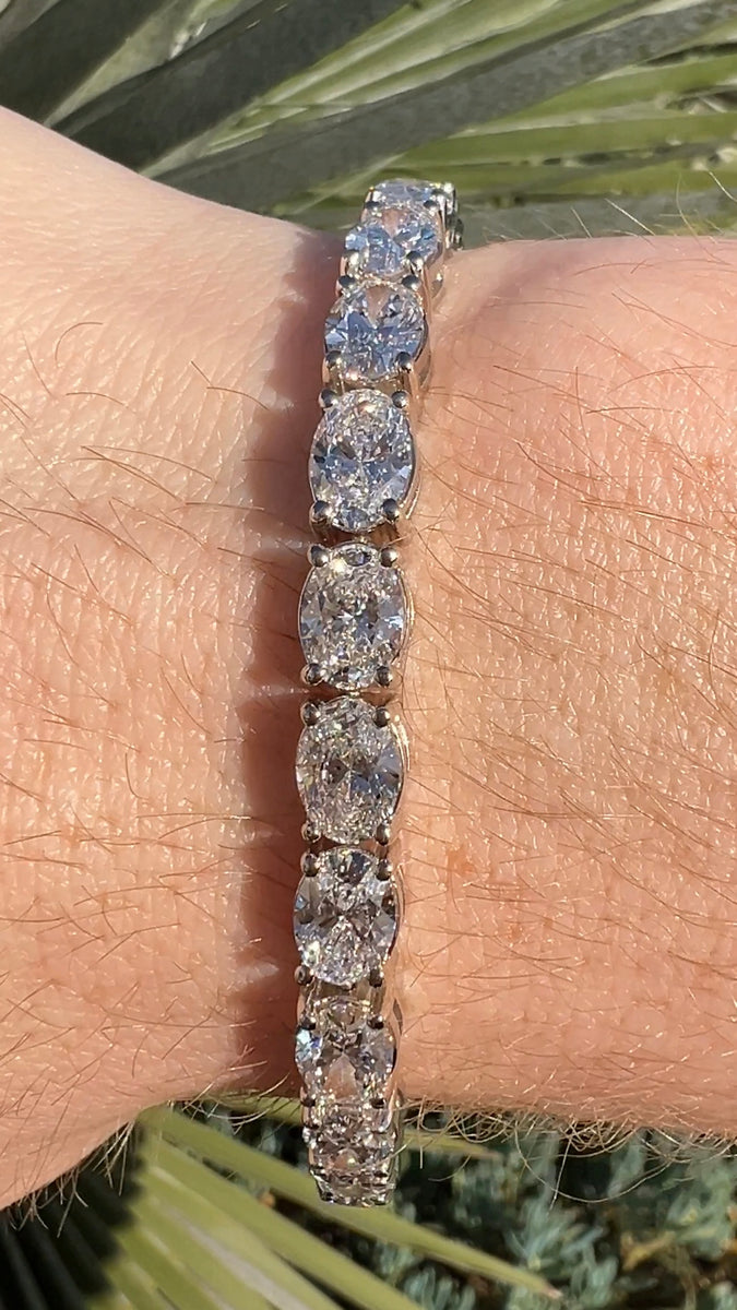 14K Gold Lab Grown Oval Diamond Tennis Bracelet – Justin's Jewelers
