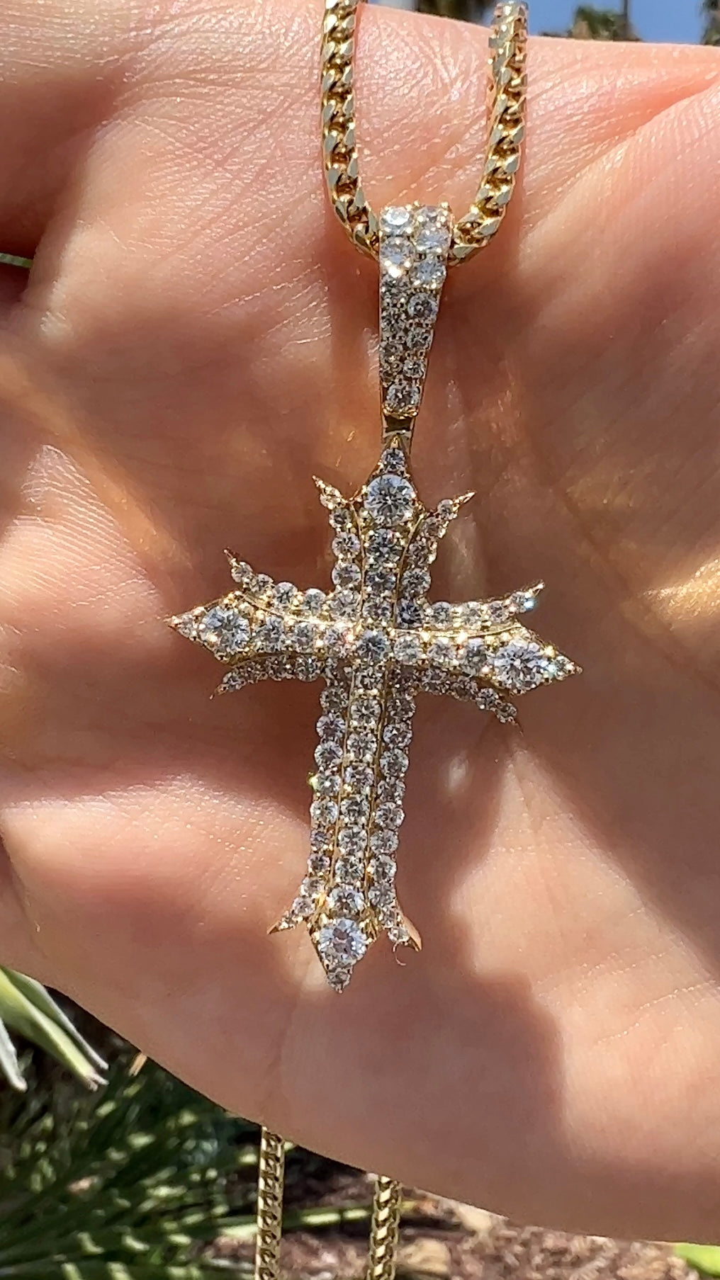 2.75CT Diamond Cross Pendant / Mens Diamond Cross Chrome Hearts Style ...