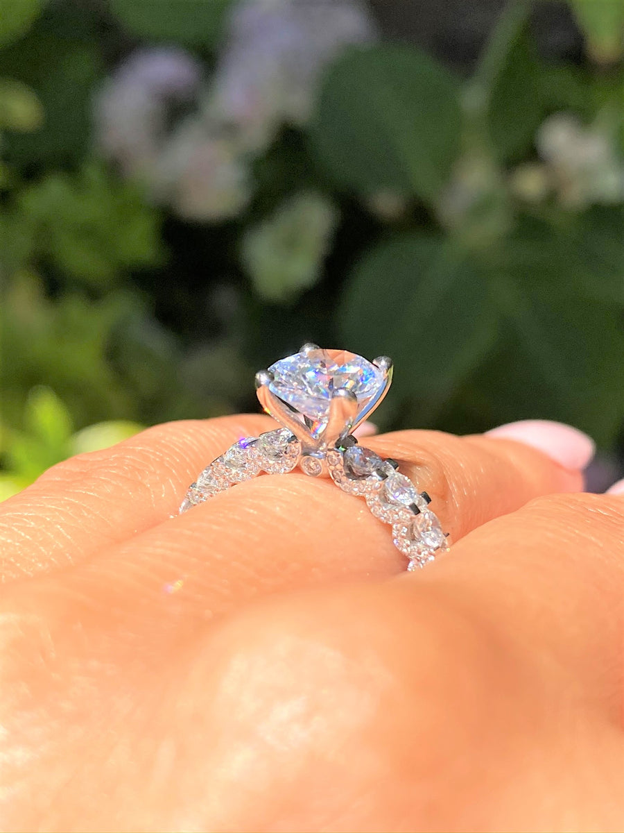 2.00CT Oval Diamond Engagement Ring with Diamond U-Prong – Justin's ...