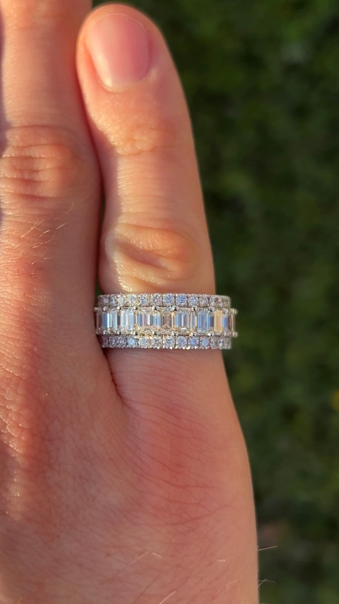 The Edward Ring - Emerald Cut Diamond Mens Ring – Justin's Jewelers